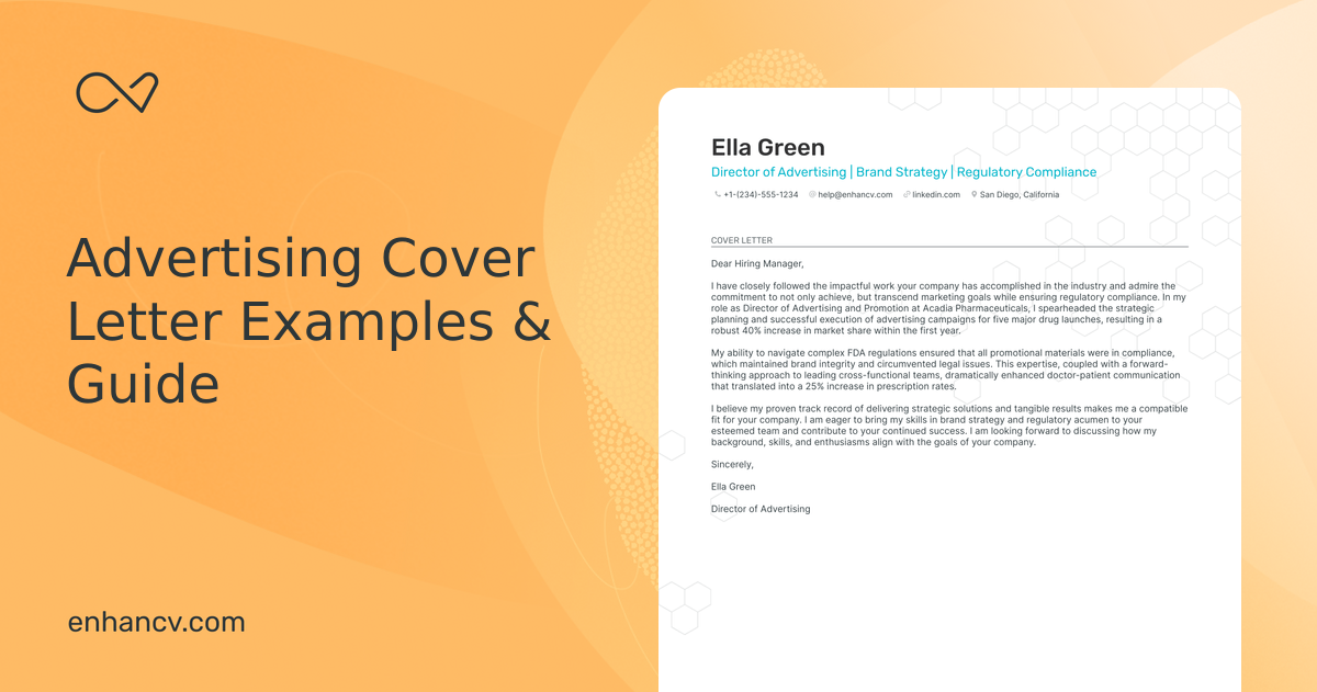 7 Professional Advertising Cover Letter Examples and Template for 2026 ...