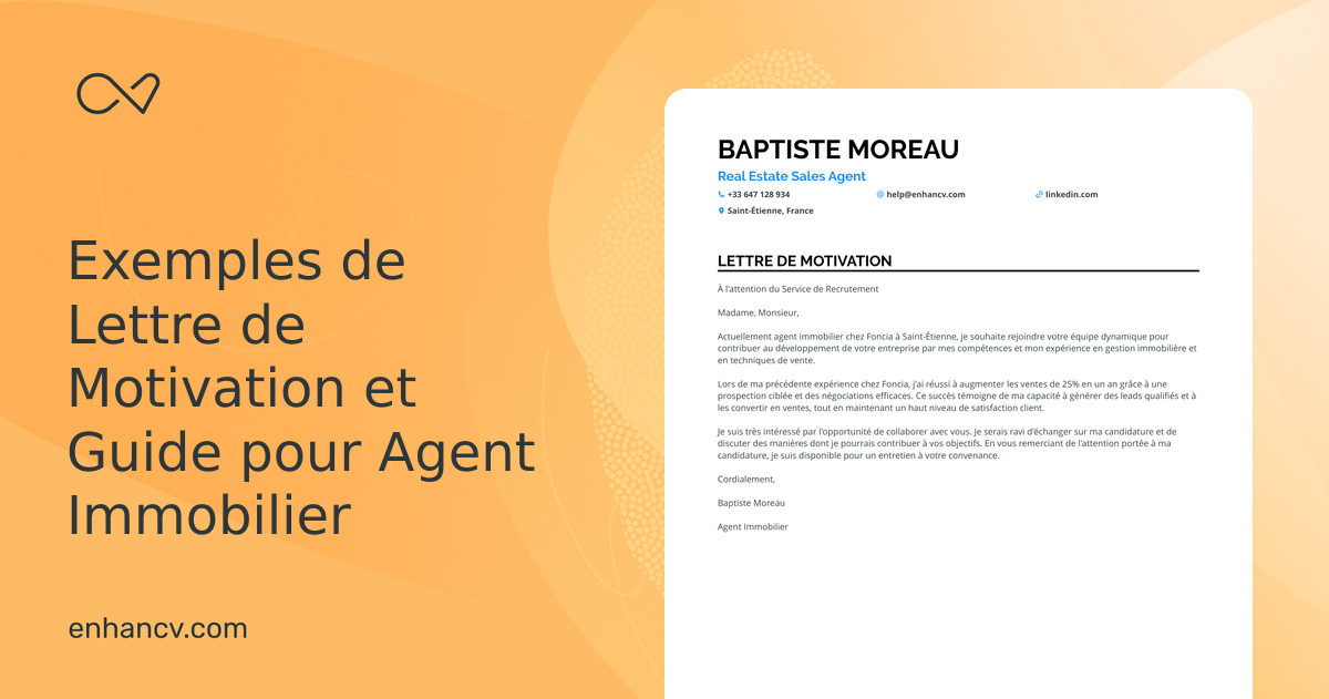 Exemples de Lettre de Motivation pour Agent Immobilier en 2026