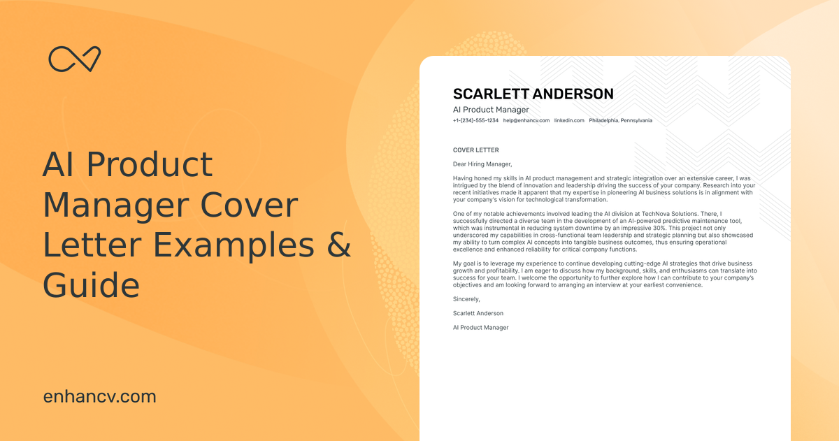 Professional AI Product Manager Cover Letter Examples and Template for ...