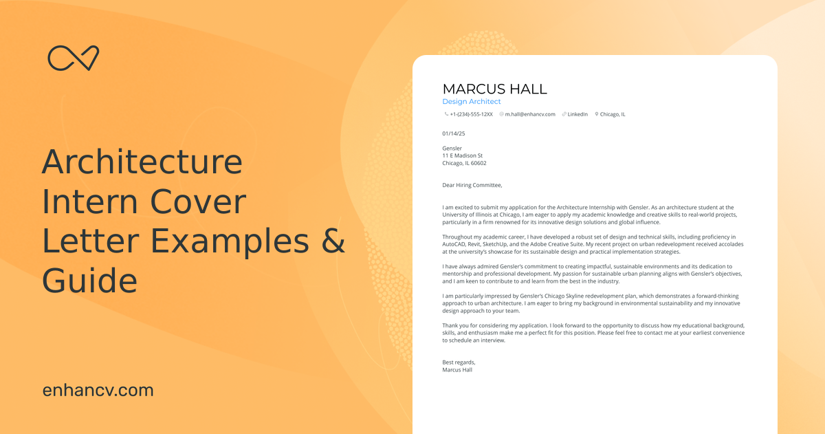 Professional Architecture Intern Cover Letter Examples for 2025