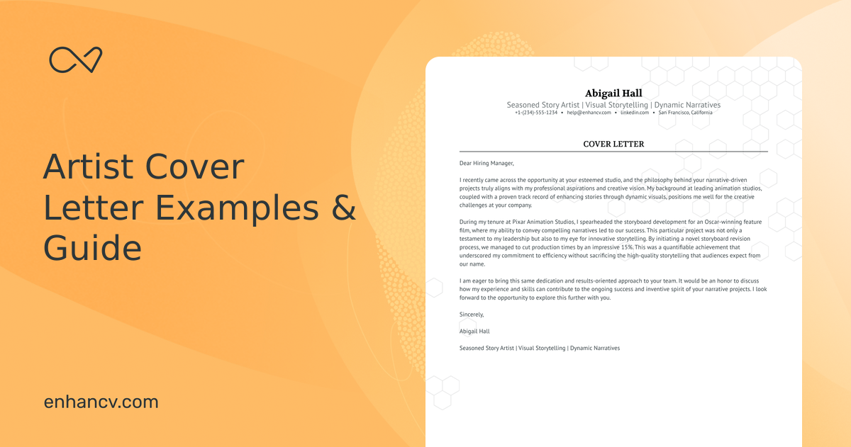 6 Professional Artist Cover Letter Examples and Template for 2026 | Enhancv