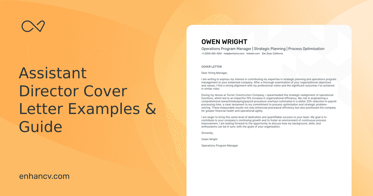 Professional Assistant Director Cover Letter Examples and Template for ...