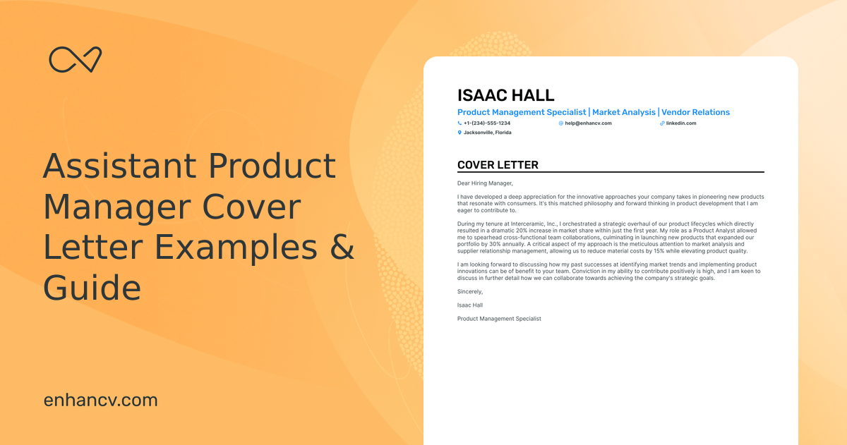 Professional Assistant Product Manager Cover Letter Examples and ...