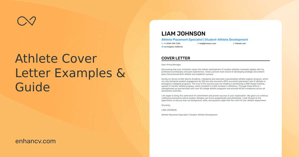 7 Professional Athlete Cover Letter Examples and Template for 2025 ...