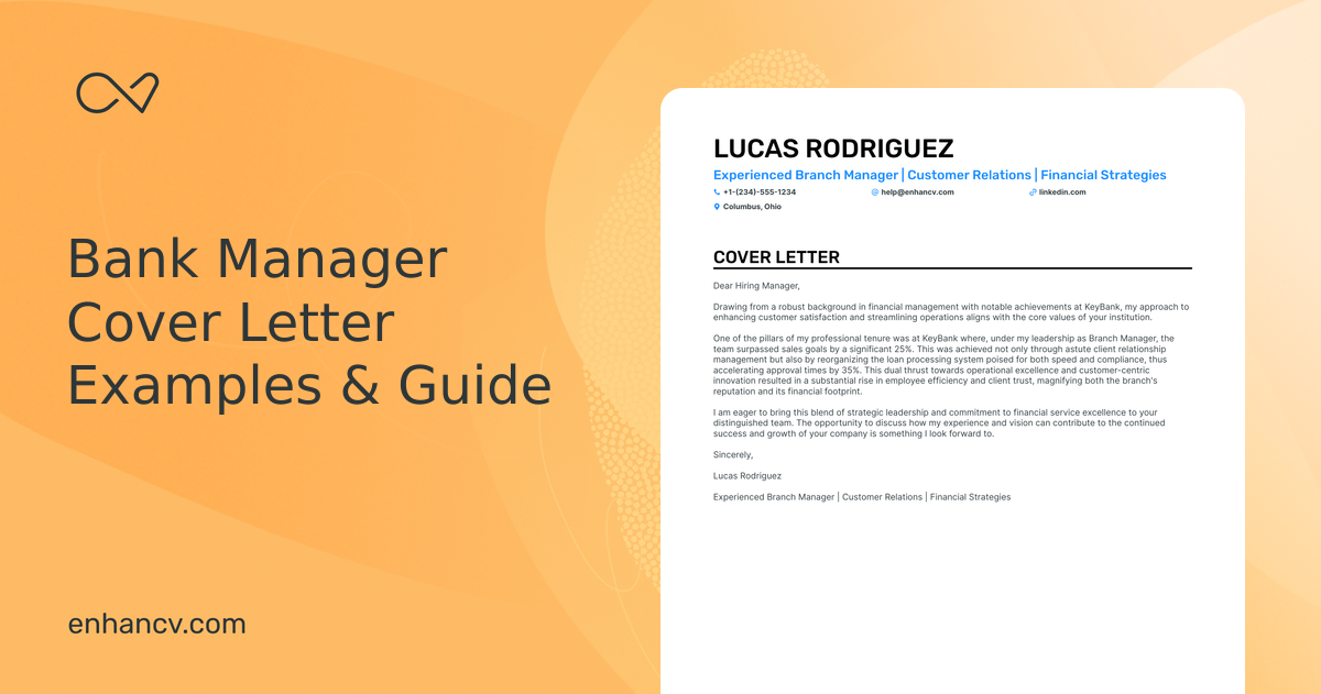 5 Professional Bank Manager Cover Letter Examples and Template for 2026 ...