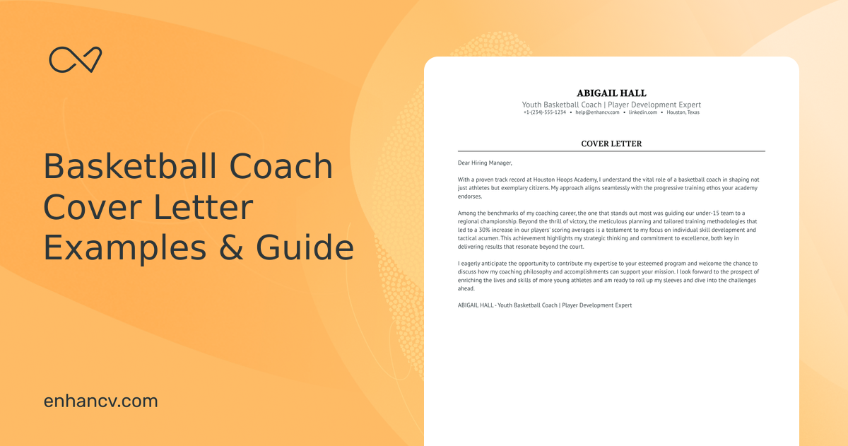 Professional Basketball Coach Cover Letter Examples and Template for ...