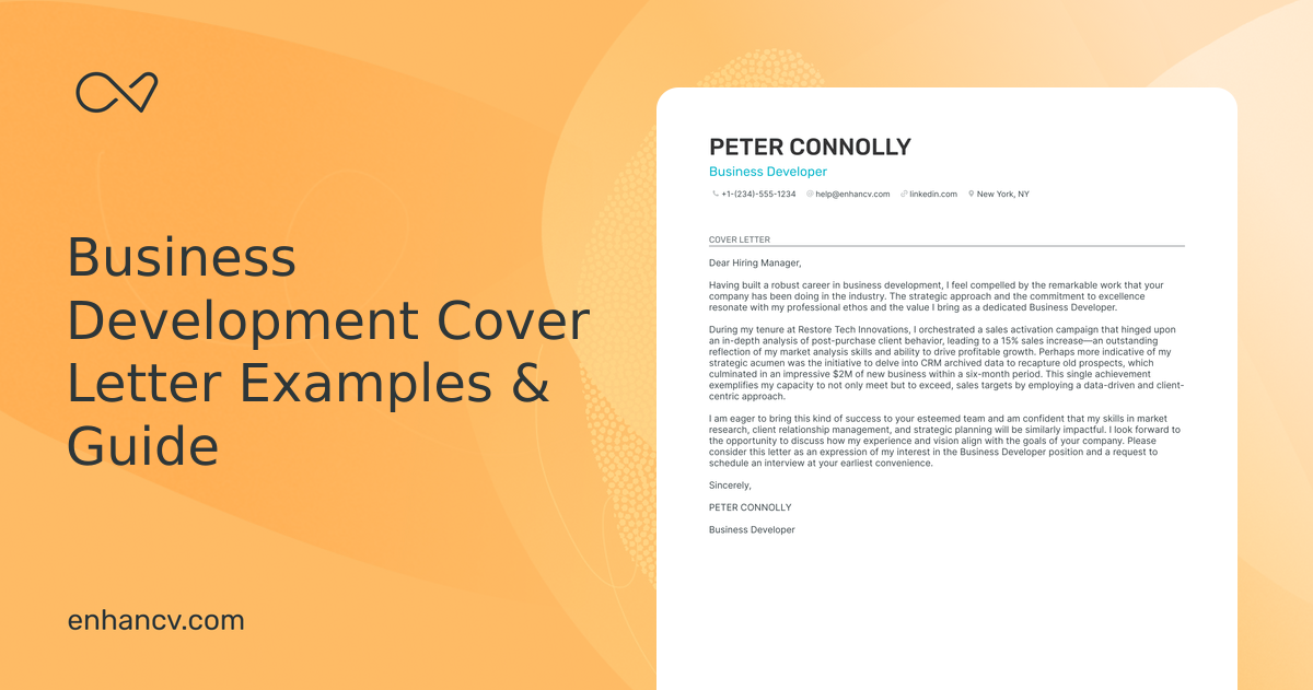 13 Professional Business Development Cover Letter Examples and Template ...