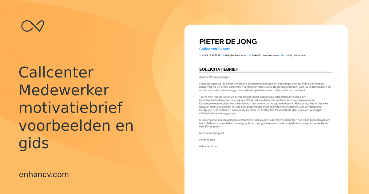 Callcenter Medewerker Sollicitatiebrief-voorbeelden voor 2026