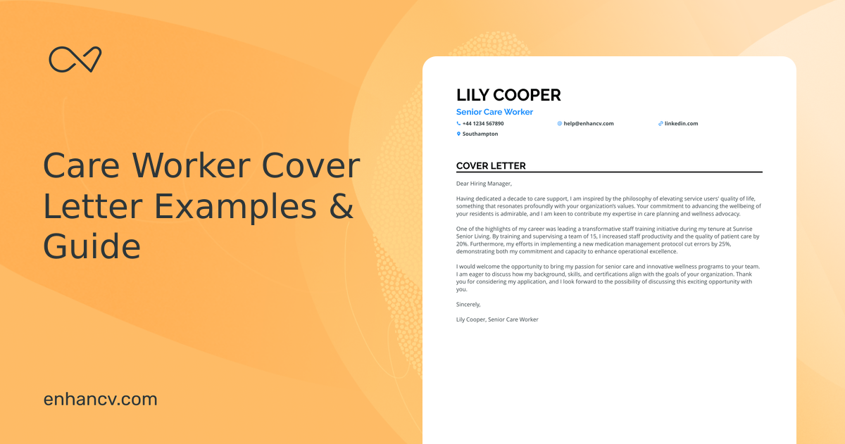 Care Worker Cover Letter Examples & Guide for 2026