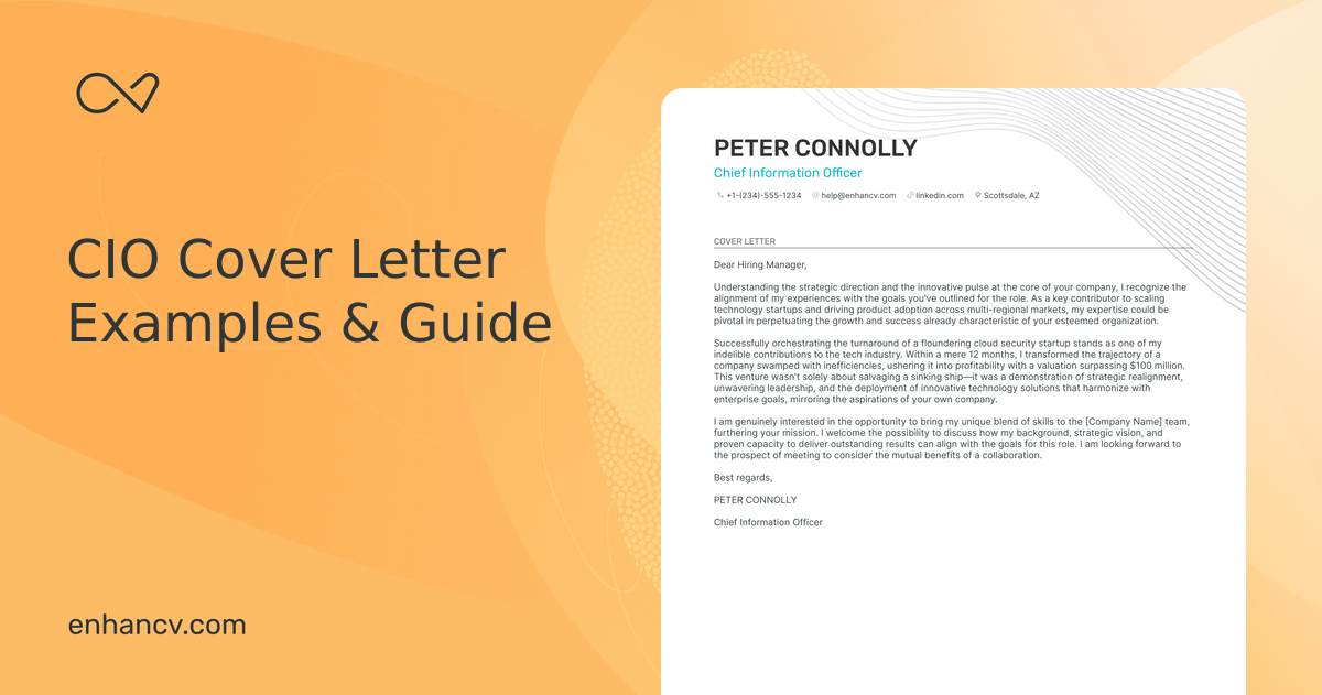 5 Professional CIO Cover Letter Examples and Template for 2026 | Enhancv