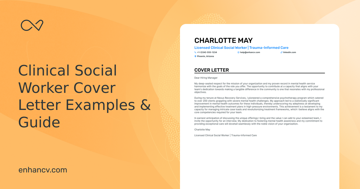 Professional Clinical Social Worker Cover Letter Examples and Template ...