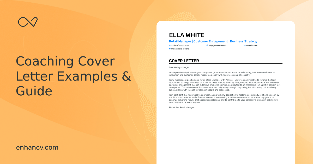 2 Professional Coaching Cover Letter Examples and Template for 2026 ...