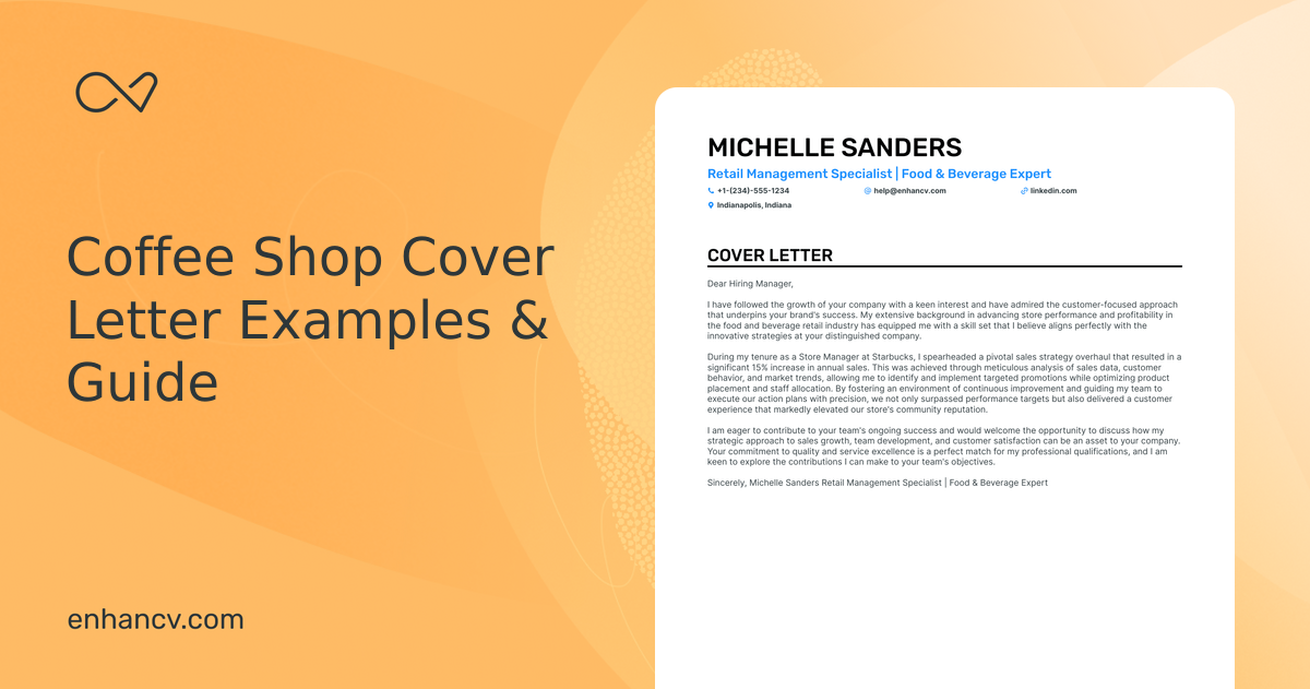 Professional Coffee Shop Cover Letter Examples and Template for 2026 ...