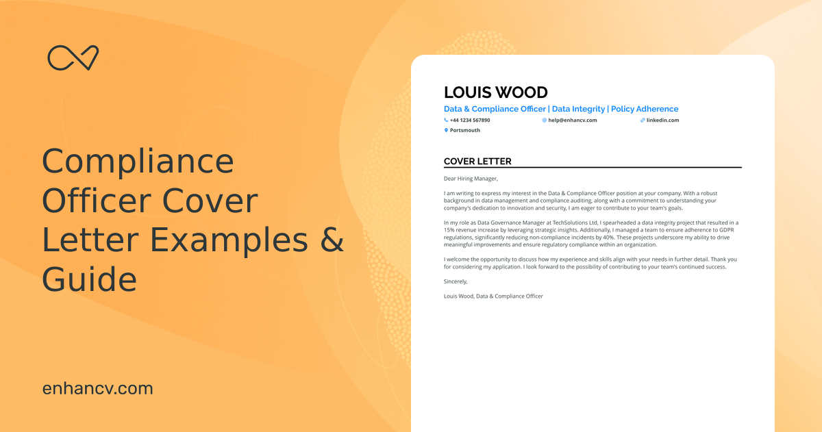 Compliance Officer Cover Letter 64+ Free Editable Technician Cover