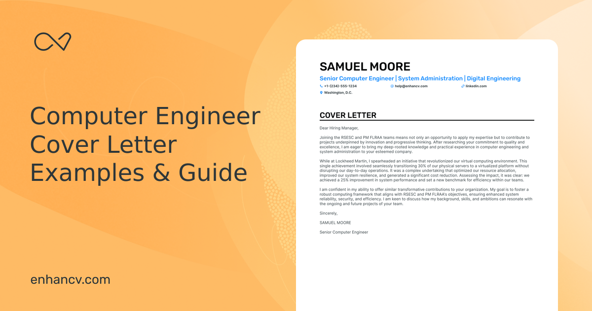 5 Professional Computer Engineer Cover Letter Examples and Template for ...