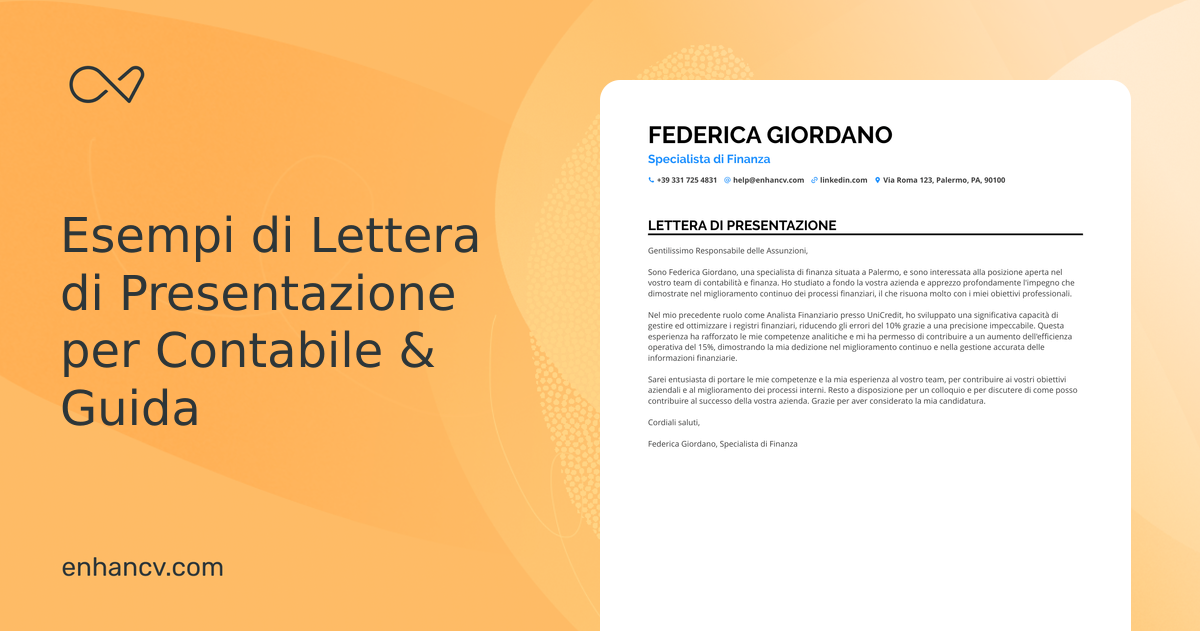 Esempi di Lettera di Presentazione per Contabile nel 2026