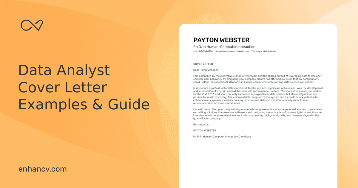 20 Professional Data Analyst Cover Letter Examples and Template for ...