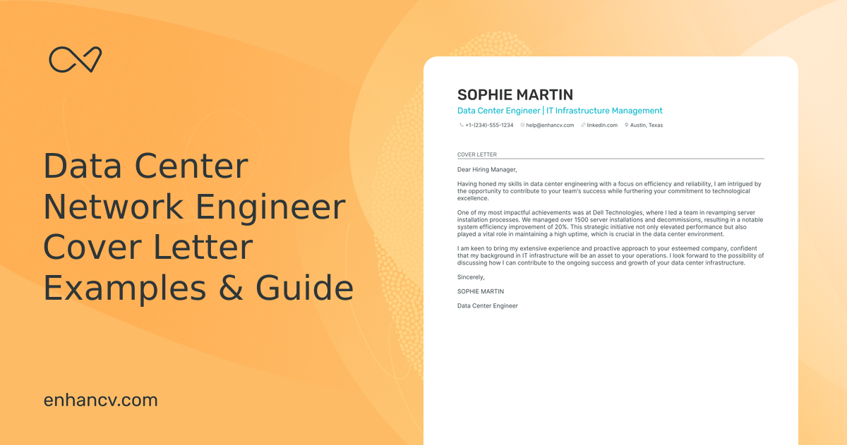 Professional Data Center Network Engineer Cover Letter Examples and ...