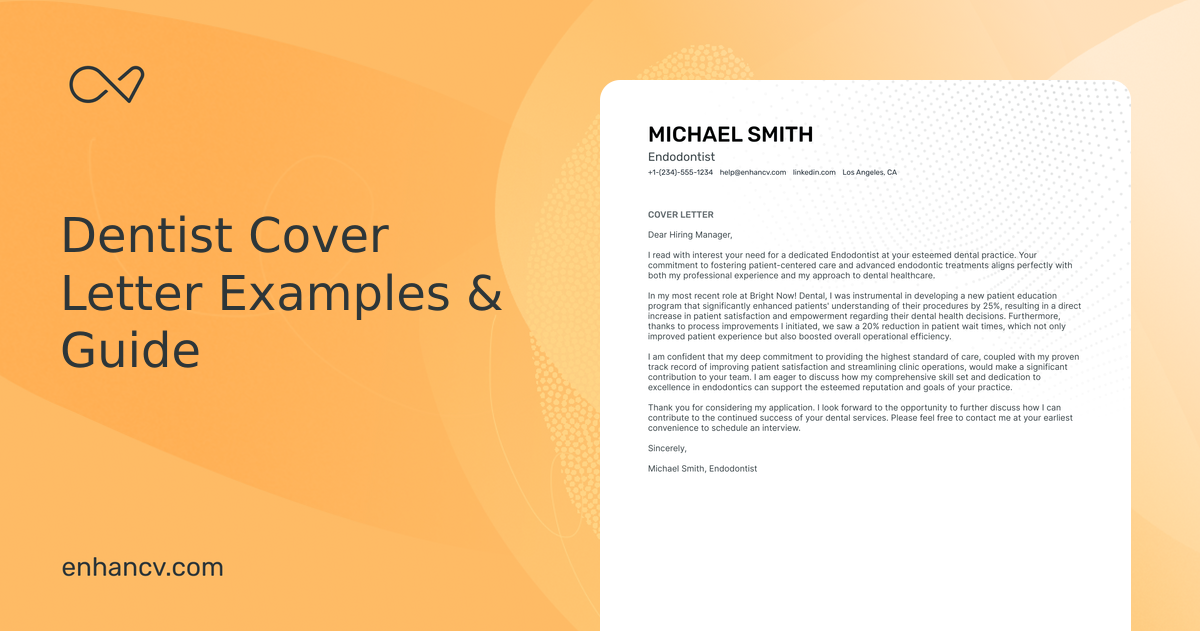 6 Professional Dentist Cover Letter Examples and Template for 2026 ...