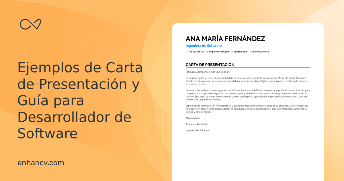 Ejemplos de Carta de Presentación para Desarrollador de Software en 2026