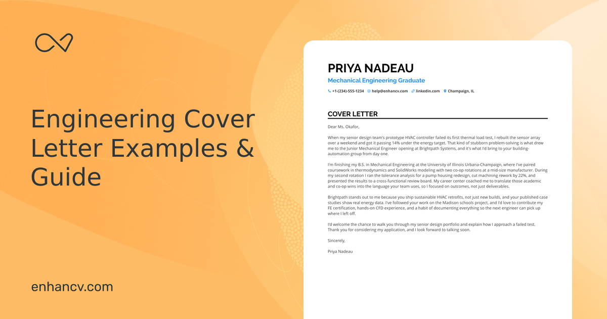 Engineering Cover Letter Examples and Sample for 2026 | Enhancv