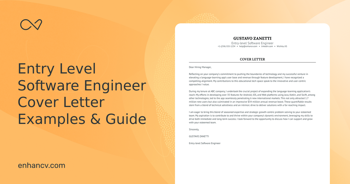 Professional Entry Level Software Engineer Cover Letter Examples and ...