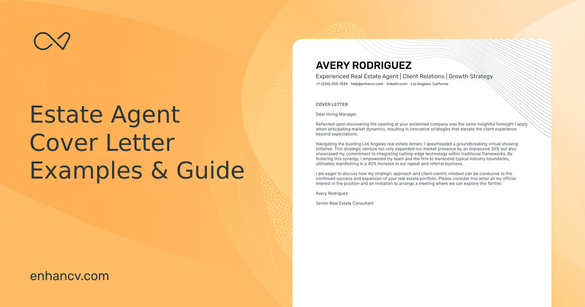 Professional Estate Agent Cover Letter Examples and Template for 2026 ...