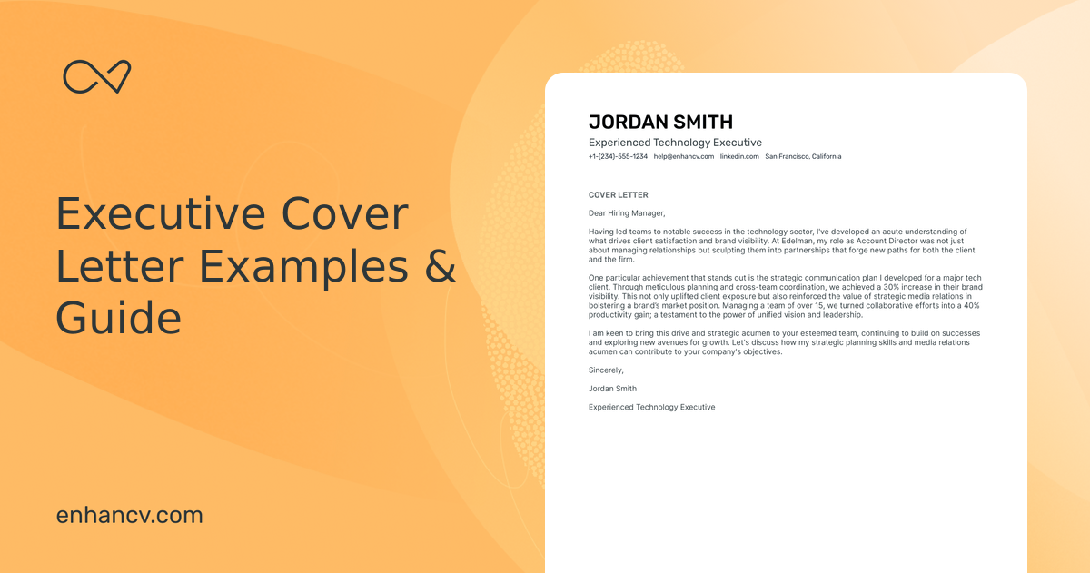 18 Professional Executive Cover Letter Examples and Template for 2026 ...