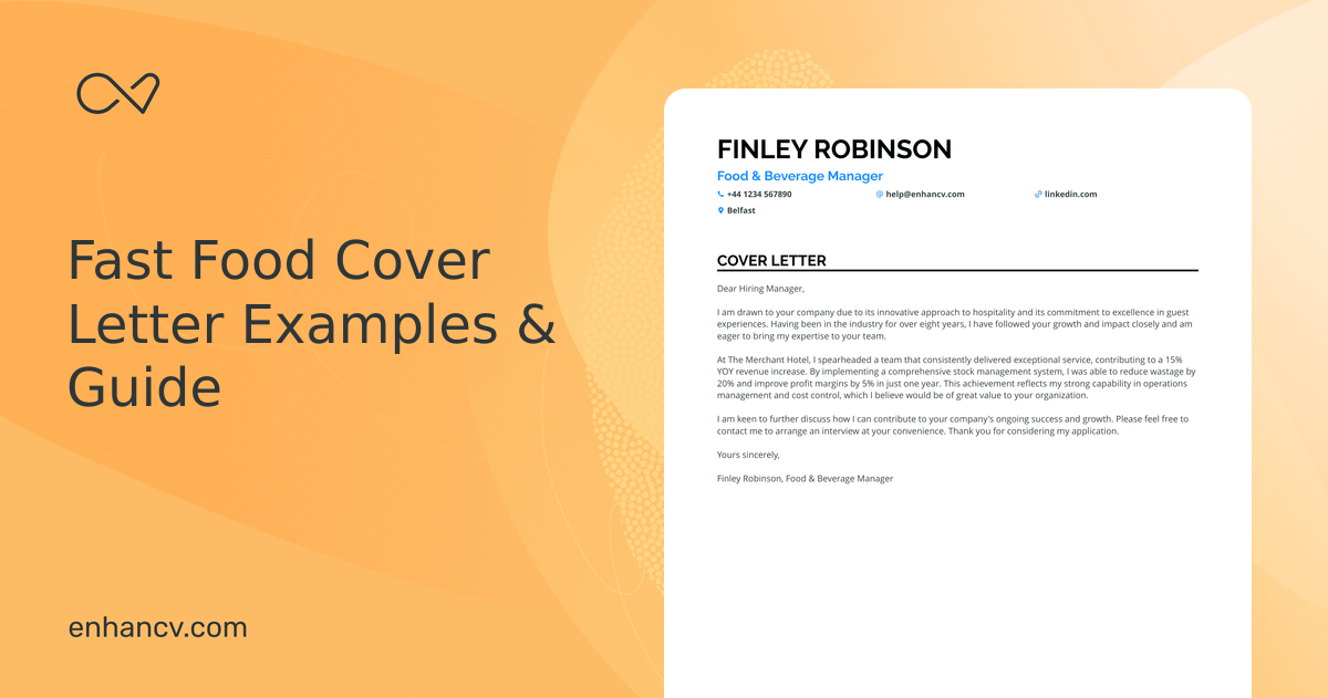 Fast Food Cover Letter Examples & Guide for 2026