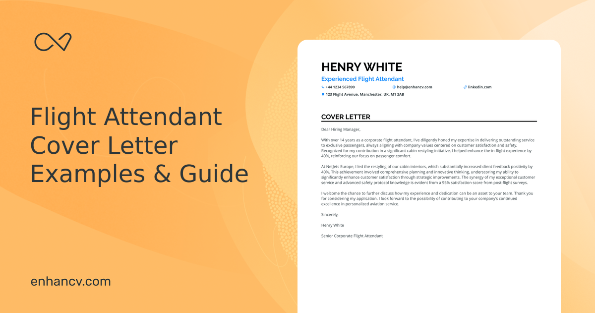Flight Attendant Cover Letter Examples & Guide for 2026