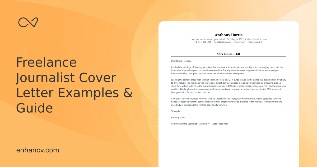 Professional Freelance Journalist Cover Letter Examples and Template ...