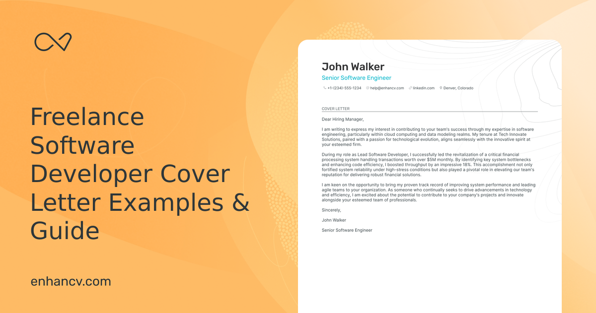 Professional Freelance Software Developer Cover Letter Examples and ...