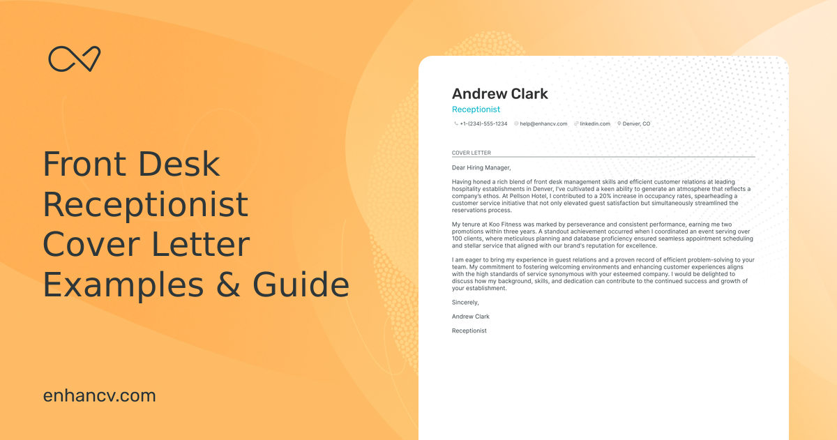 9 Professional Front Desk Receptionist Cover Letter Examples and ...