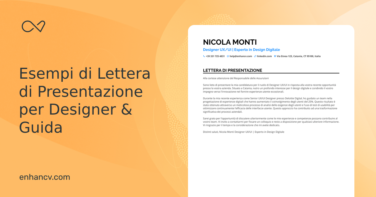 Esempi di Lettera di Presentazione per Designer nel 2026