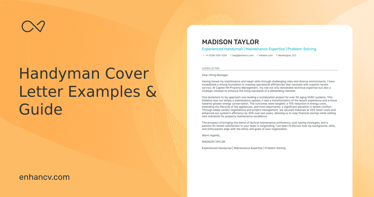 6 Professional Handyman Cover Letter Examples and Template for 2026 ...