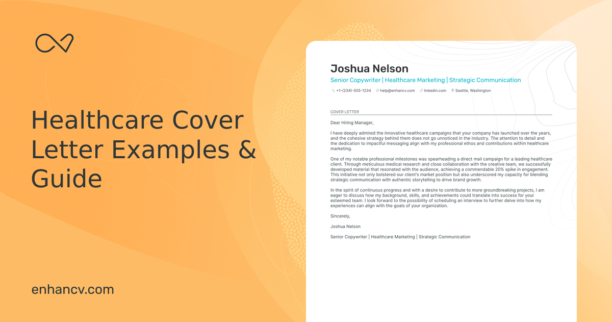 13 Professional Healthcare Cover Letter Examples and Template for 2025 ...