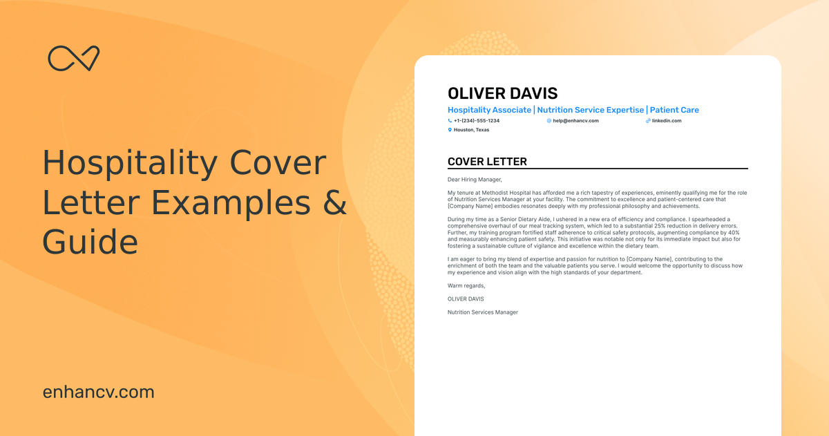 5 Professional Hospitality Cover Letter Examples and Template for 2026 ...