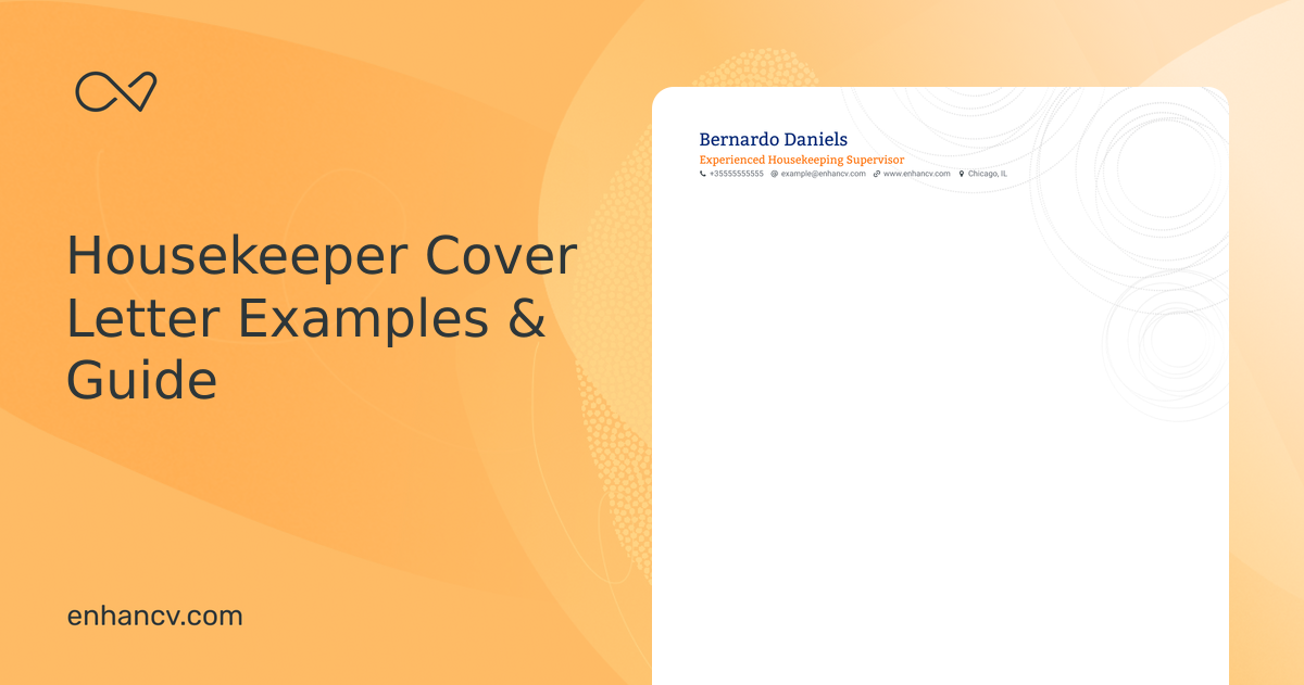 Real Housekeeper Cover Letter Example for 2024