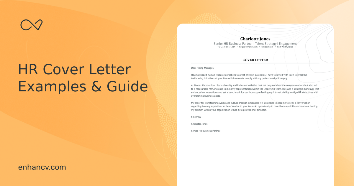 29 Professional HR Cover Letter Examples and Template for 2026 | Enhancv