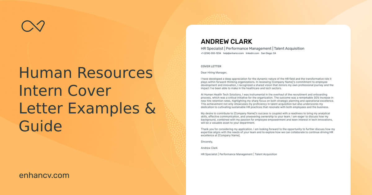 Professional Human Resources Intern Cover Letter Examples and Template for 2025 | Enhancv