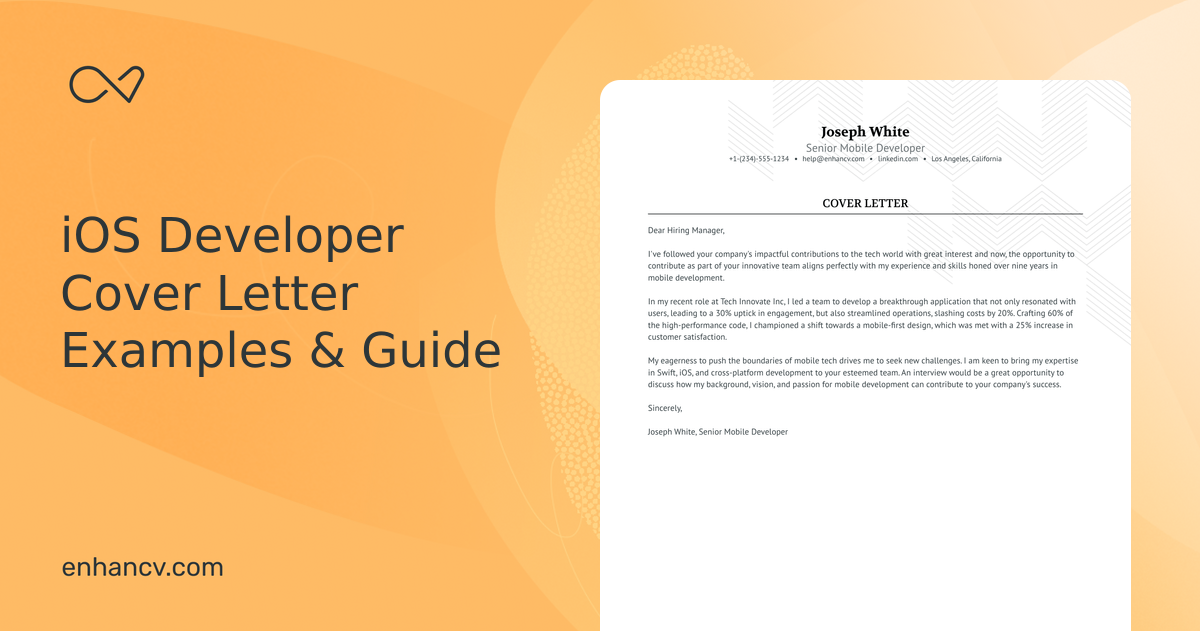 5 Professional iOS Developer Cover Letter Examples and Template for ...