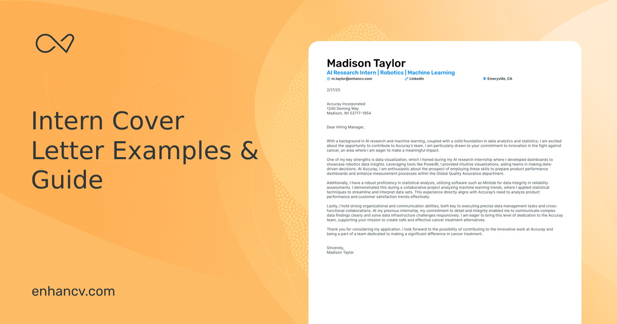 Professional Internship Cover Letter Examples & Guide for 2026