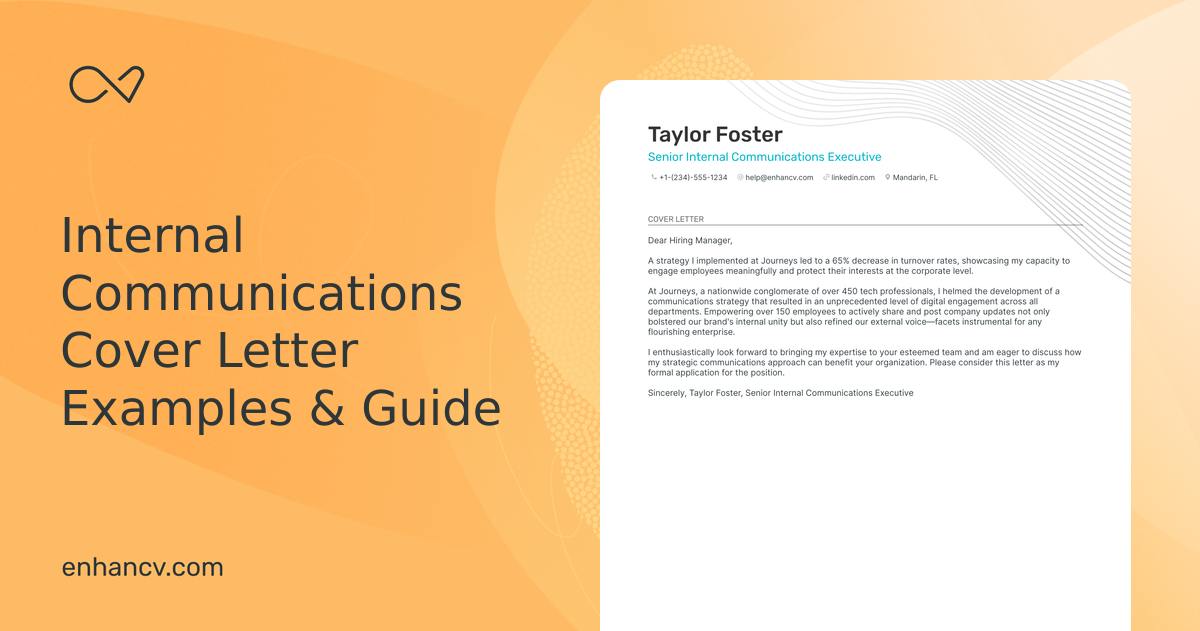 Professional Internal Communications Cover Letter Examples and Template ...