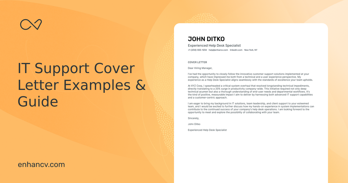 7 Professional IT Support Cover Letter Examples and Template for 2026 ...