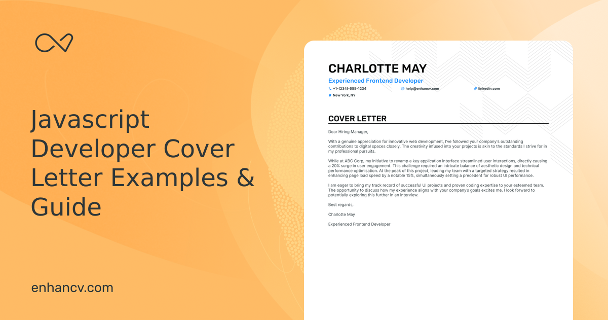 Professional Javascript Developer Cover Letter Examples and Template ...