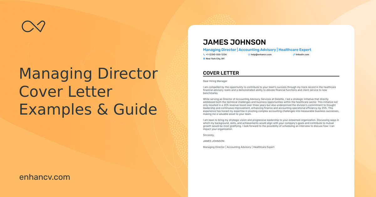 5 Professional Managing Director Cover Letter Examples and Template for ...