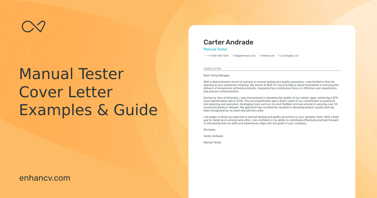 6 Professional Manual Tester Cover Letter Examples and Template for ...