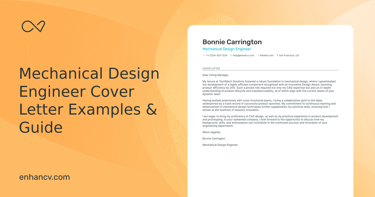 Professional Mechanical Design Engineer Cover Letter Examples and ...
