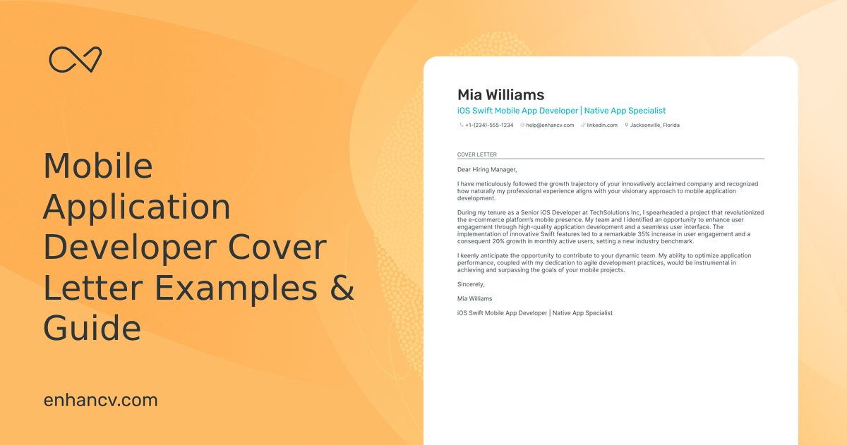 Professional Mobile Application Developer Cover Letter Examples and ...