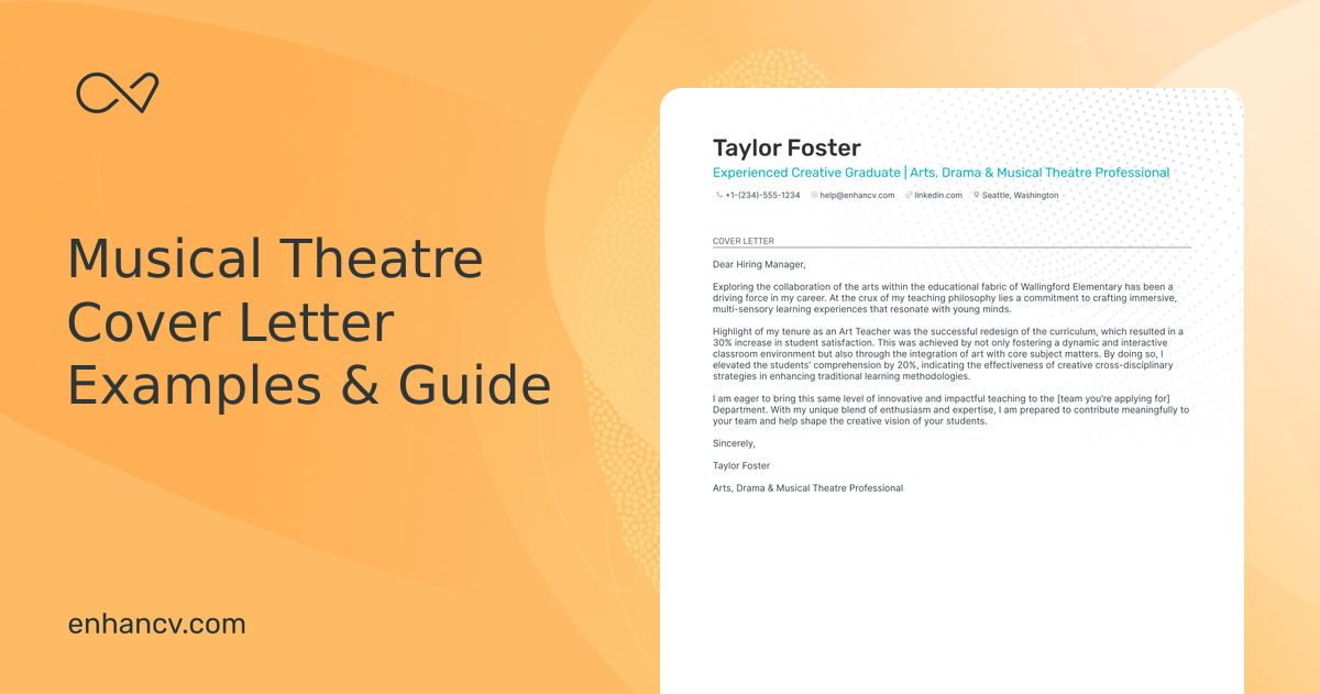 Professional Musical Theatre Cover Letter Examples and Template for ...